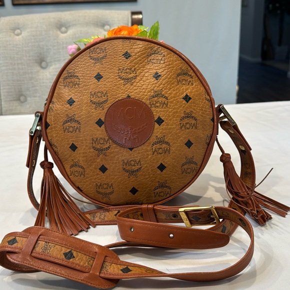 MCM | Bags | Authentic Rare Mcm Visetos Tambourine Round Bag | Poshmark